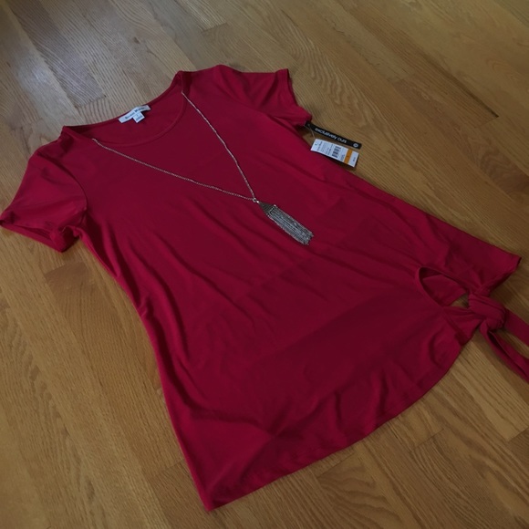Studio Works | Tops | Nwt Studio Works Red Top With Triangle Necklace ...